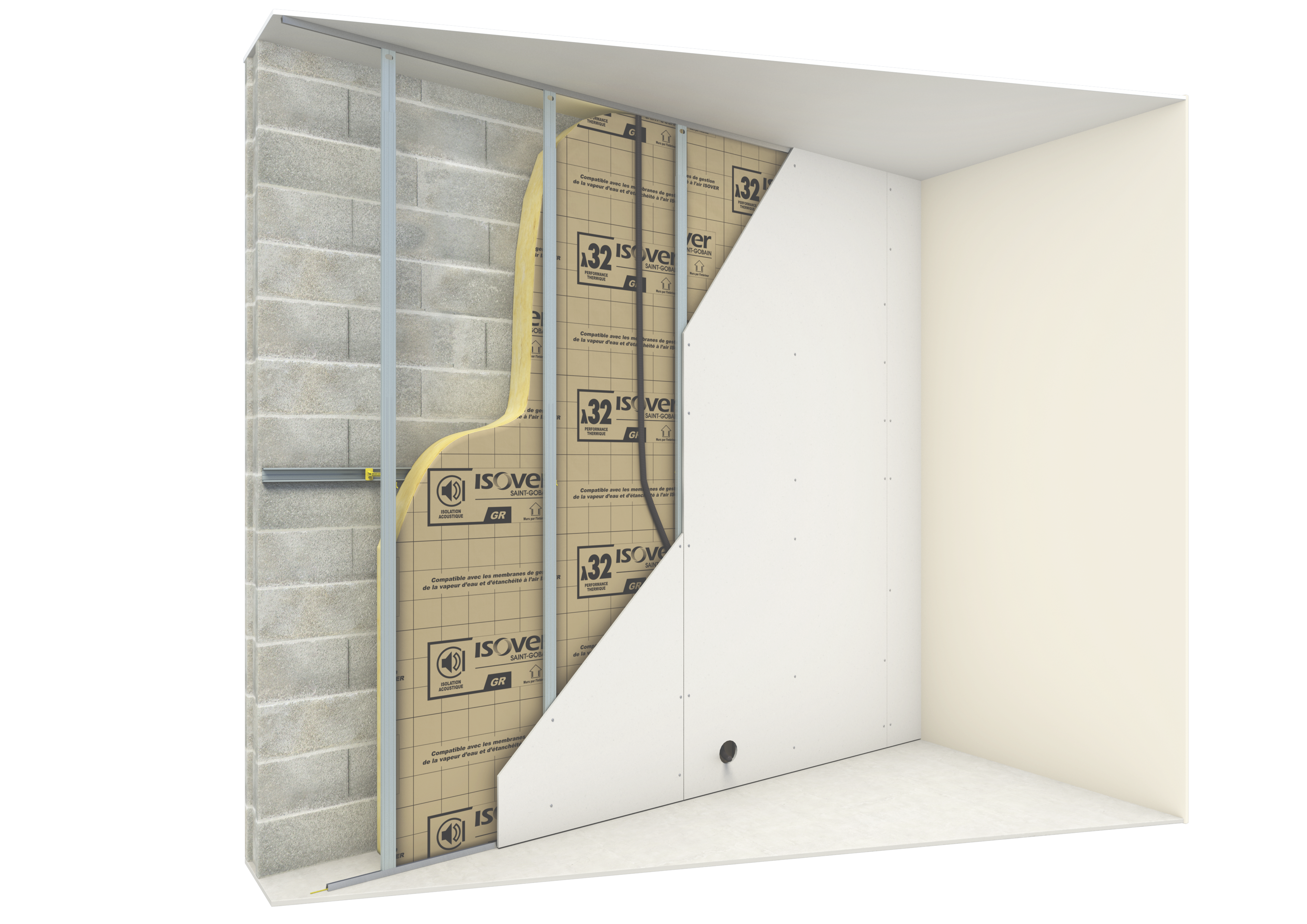 Isolation des murs par l'intérieur - système Optima Murs | ISOVER